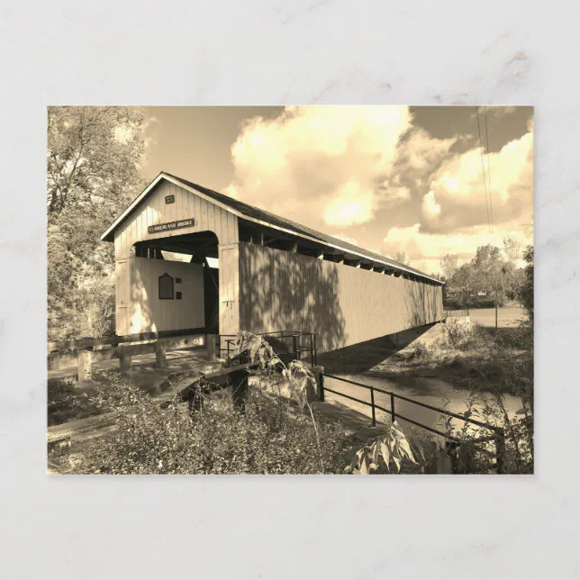 Vintage Covered Bridge Postcard | Zazzle