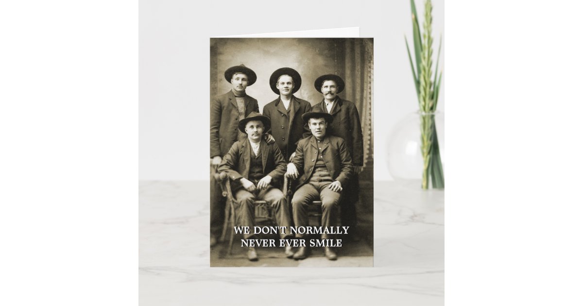 Vintage Cowboy Antique Men West Photo Funny Card | Zazzle