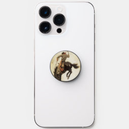 Vintage Cowboy, Bronco Buster Study by NC Wyeth PopSocket | Zazzle