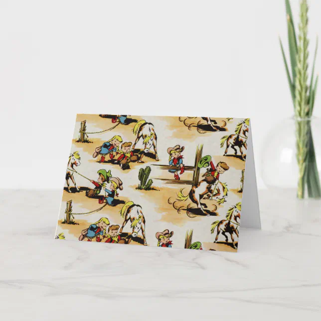 Vintage Cowboy Cowgirl Card | Zazzle