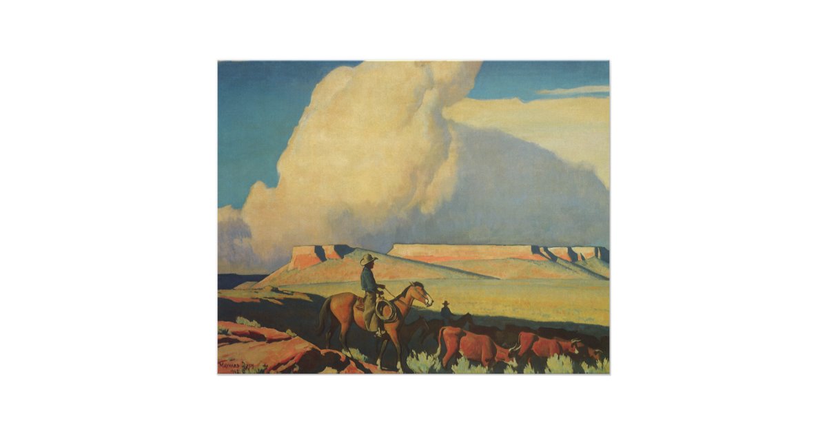 Vintage Cowboys, Open Range by Maynard Dixon Poster | Zazzle.com