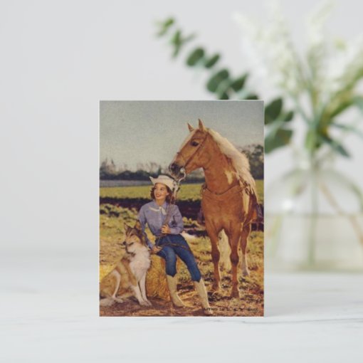Vintage Cowgirl Postcard | Zazzle
