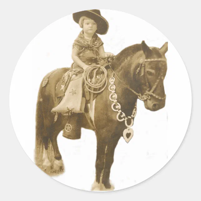VINTAGE COWGIRL STICKER | Zazzle