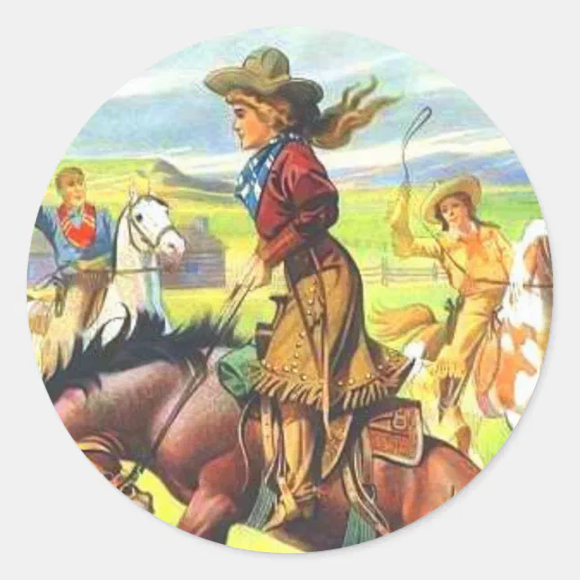 Vintage Cowgirl Stickers | Zazzle