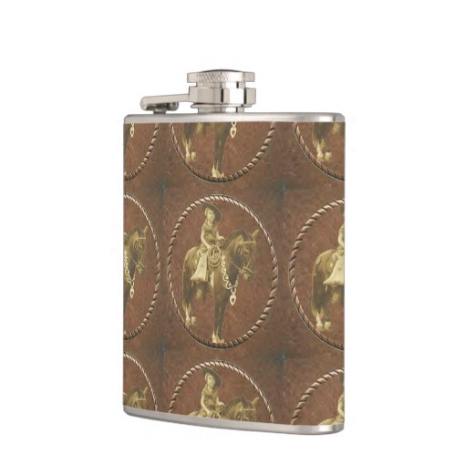 Vintage Cowgirl Western Whiskey Flask | Zazzle