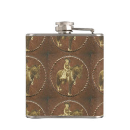 Vintage Cowgirl Western Whiskey Flask | Zazzle