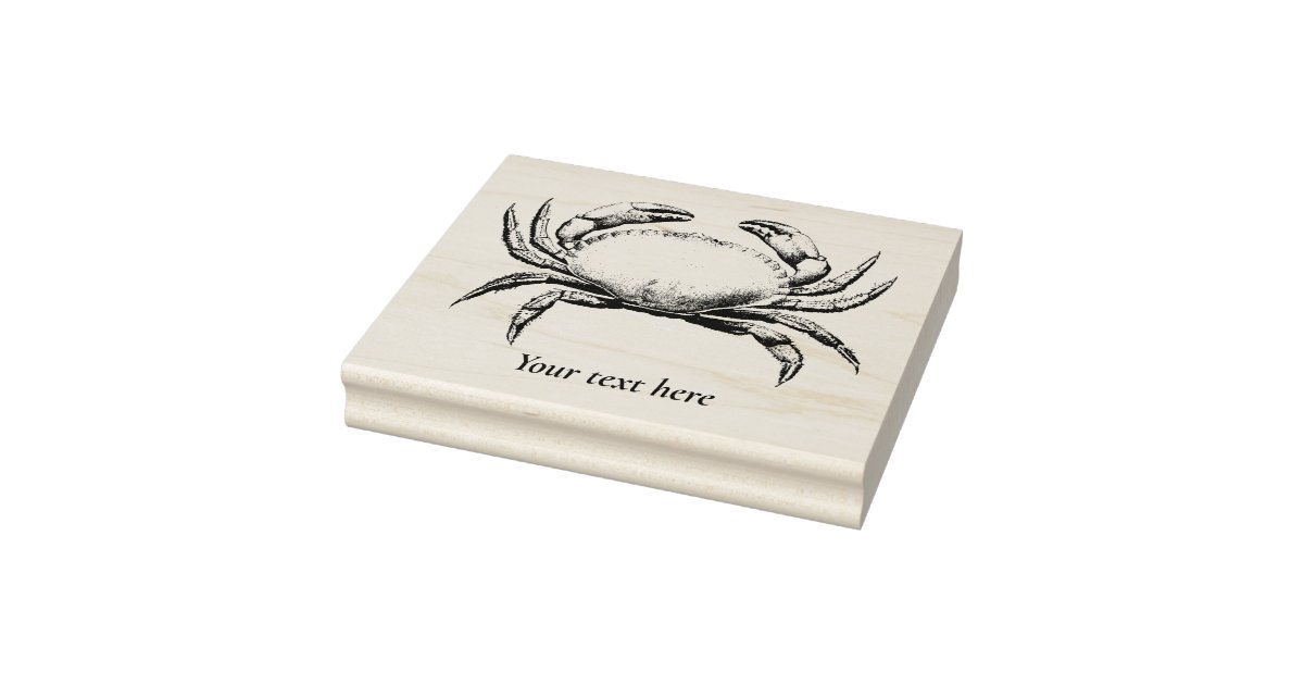 Vintage Crab Nautical Ocean Wildlife and Seafood Rubber Stamp | Zazzle