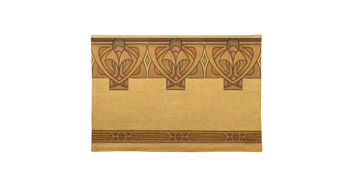 Vintage Craftsman Mission Art Nouveau Frieze Cloth Placemat | Zazzle