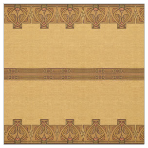 Arts & Crafts, Craftsman or Mission Style Flowers Fabric | Zazzle