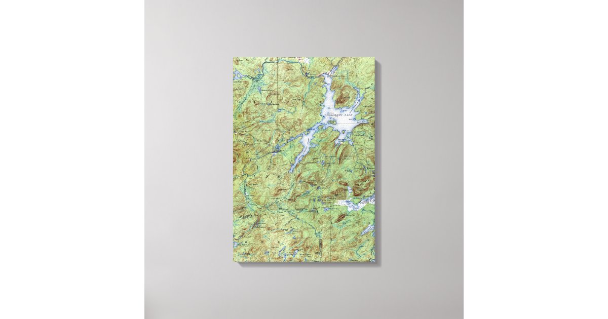 Vintage Cranberry Lake New York Topographical Map Canvas Print | Zazzle