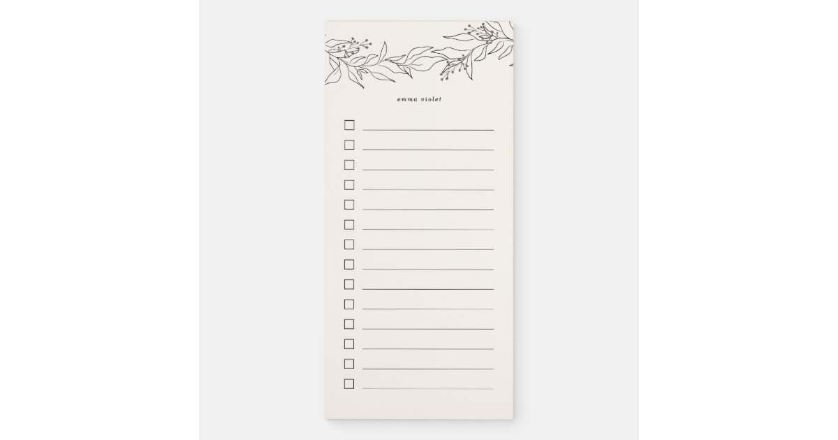 Vintage Cream Eucalyptus Wreath To Do List Magnet Magnetic Notepad | Zazzle