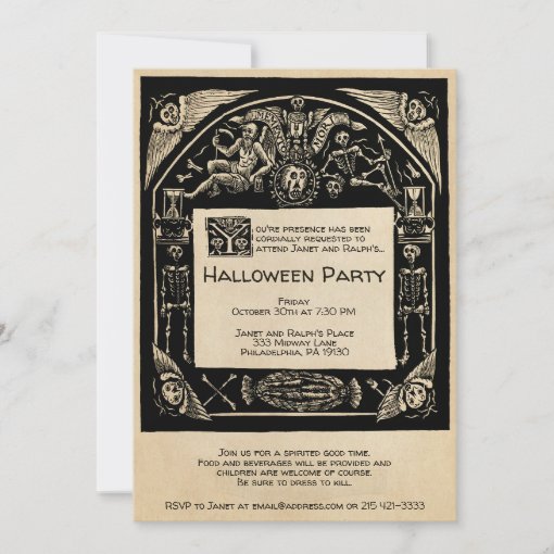 Vintage Creepy Customizable Funeral Style Invitation | Zazzle