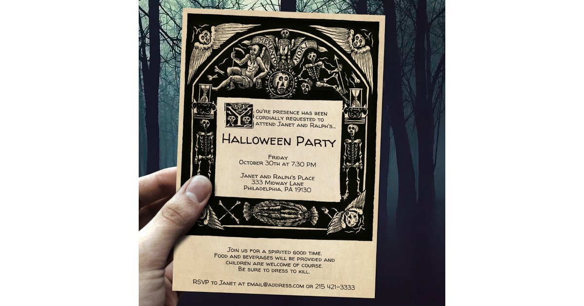 Vintage Creepy Customizable Funeral Style Invitation | Zazzle