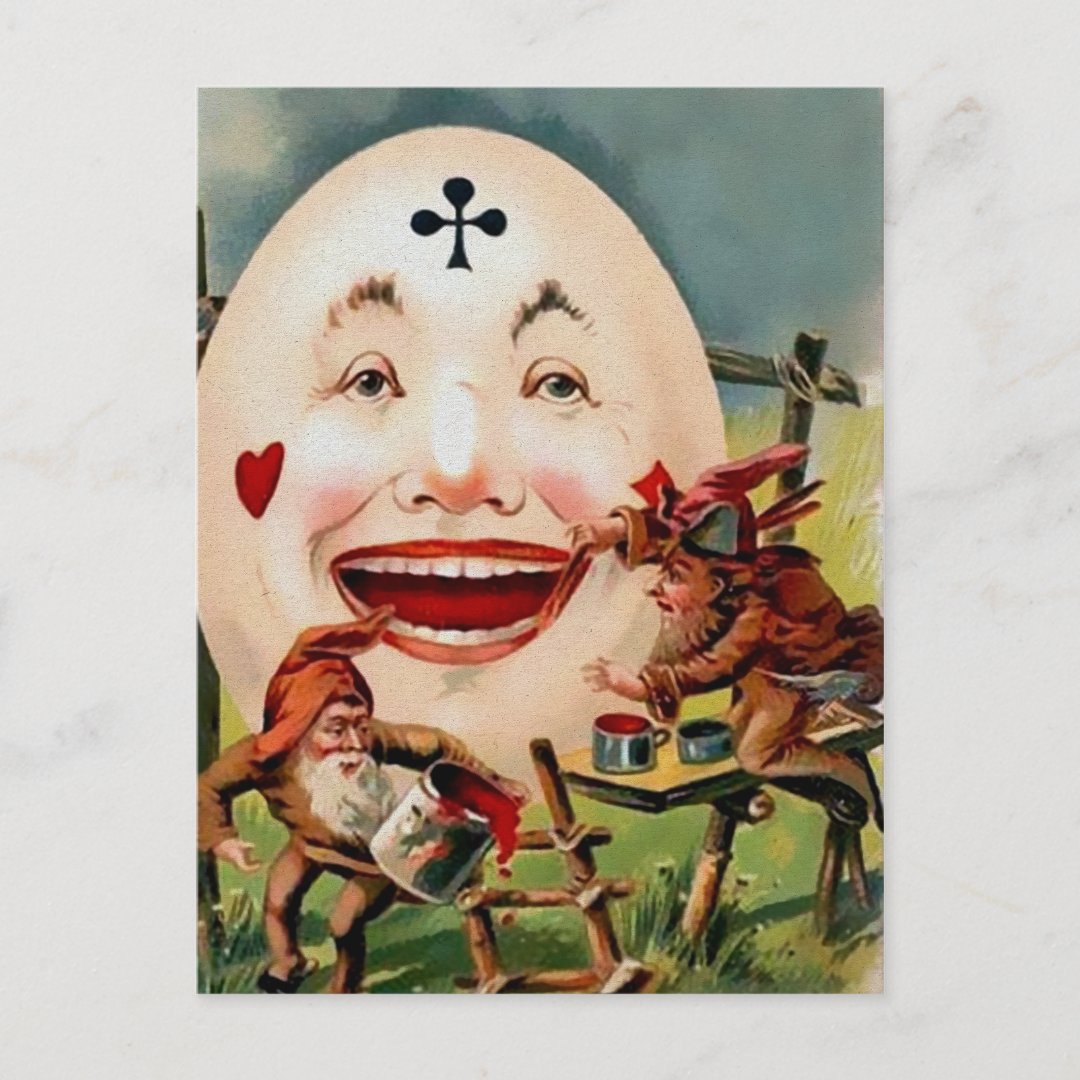Vintage Creepy Egg Face Postcard | Zazzle