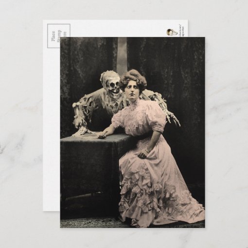 Vintage Creepy Skeleton Postcard | Zazzle