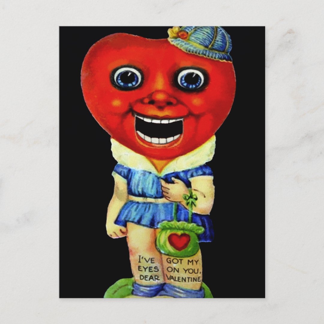 Vintage Creepy Valentines Day Postcard | Zazzle