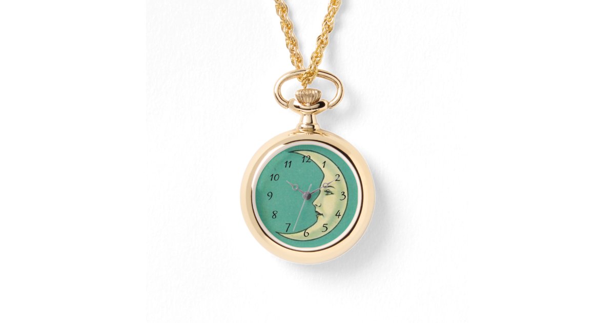 Vintage crescent moon watch | Zazzle