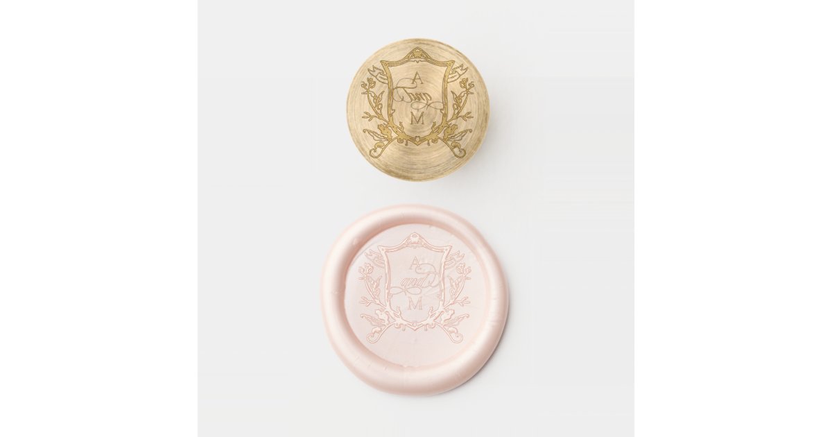 Vintage Crest Wedding Wax Seal Stamp | Zazzle