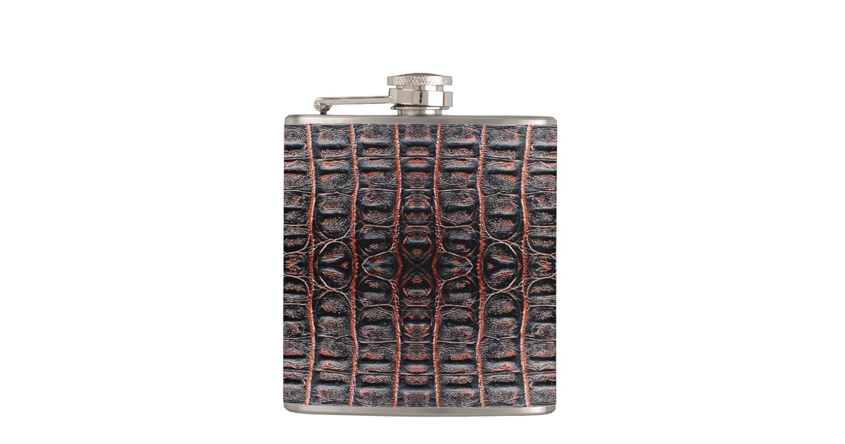 Vintage crocodile skin hip flask | Zazzle