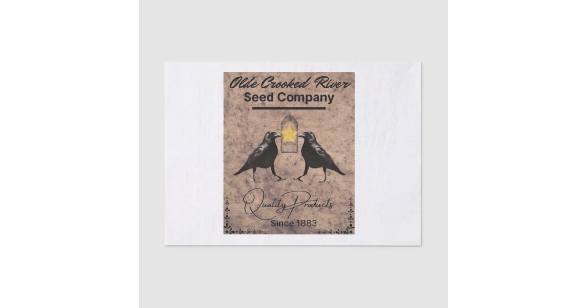 Vintage Crow Seed Co. Design Tissue Paper | Zazzle