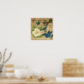 vintage crown bird Music Notes french botanical Poster | Zazzle