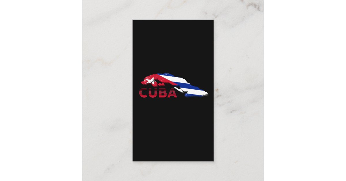 Vintage Cuba Map Cuban Flag Business Card | Zazzle