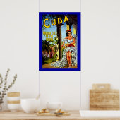Vintage Cuban Dancer Girl Travel Poster | Zazzle