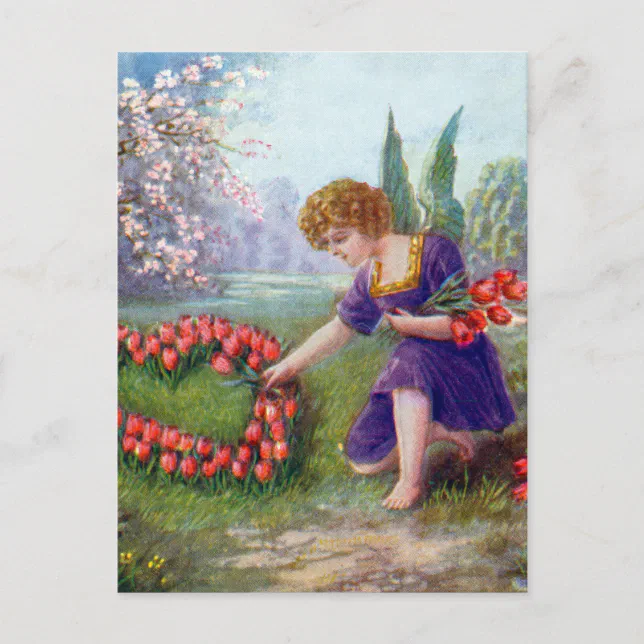 Vintage Cupid Heart Love 1920s Postcard | Zazzle