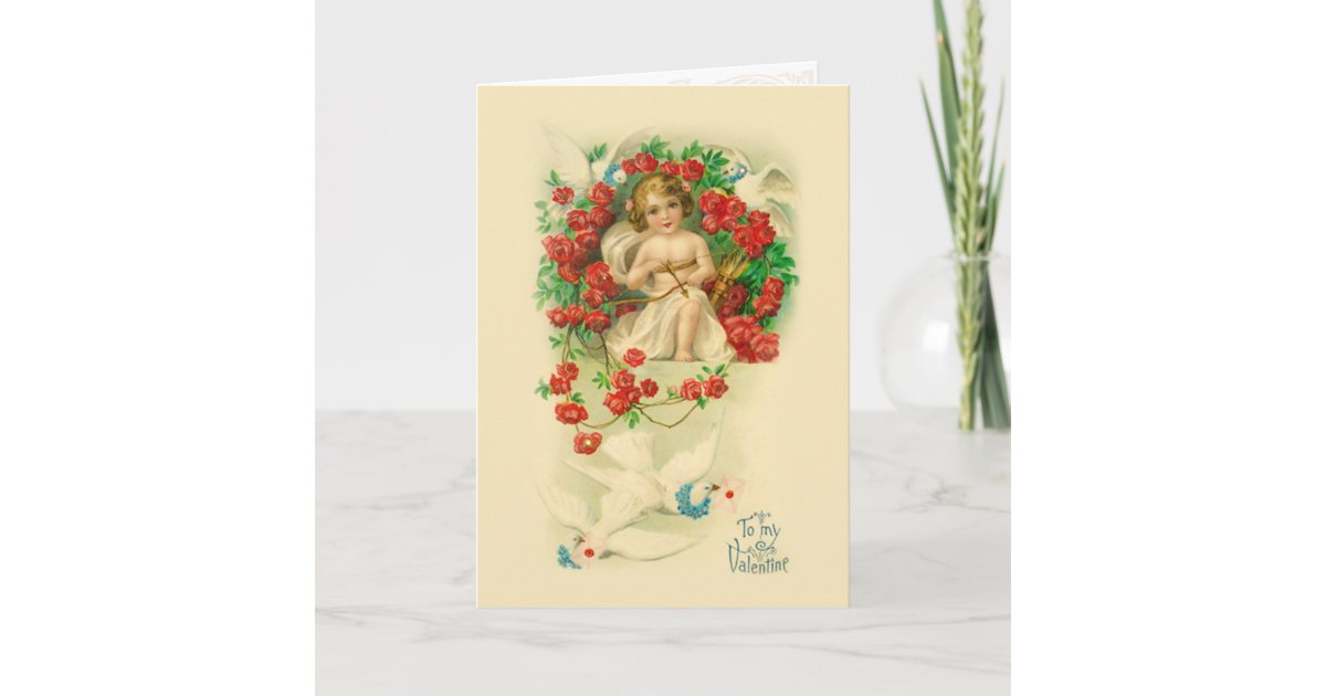 Vintage Cupid Valentine Card | Zazzle