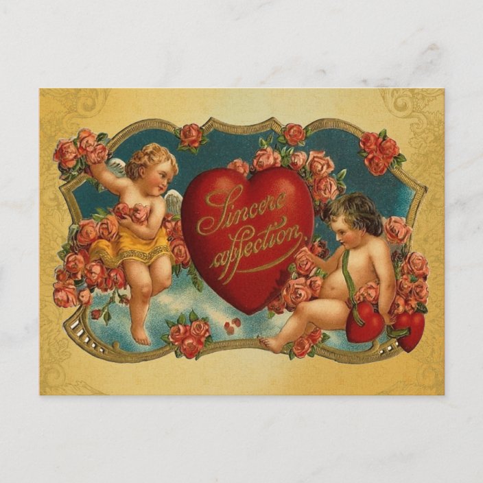 Vintage Cupid Valentine Holiday Postcard | Zazzle.com