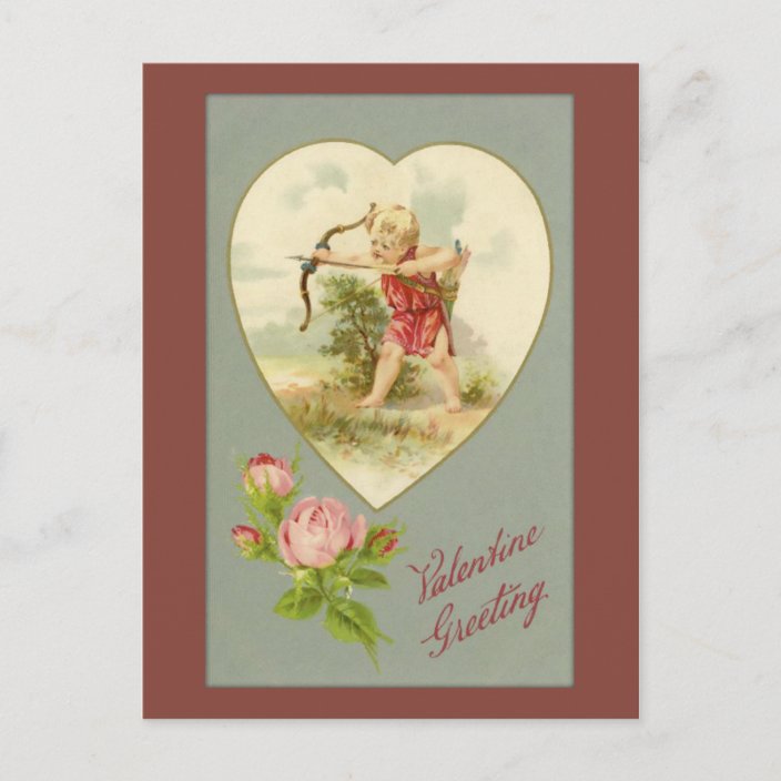 Vintage Cupid Valentine Postcard | Zazzle.com