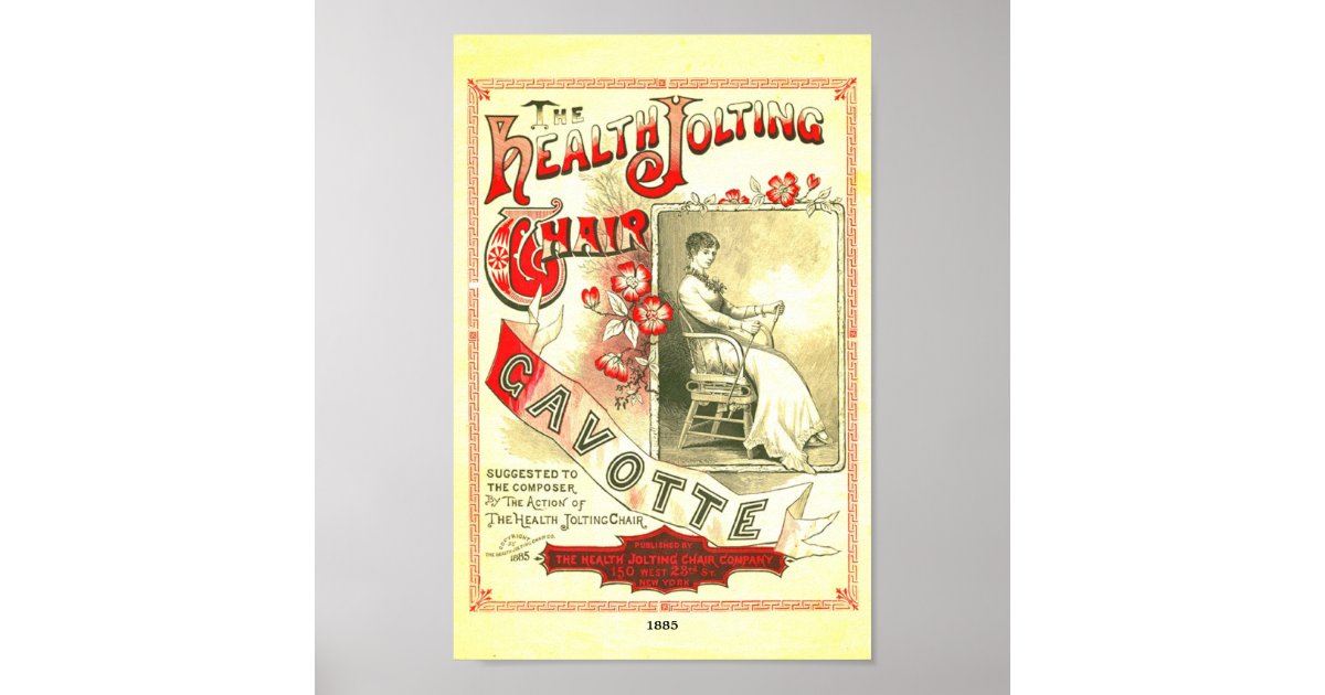 Vintage Cures, Health Jolting Chair 1885 Ad copy Poster | Zazzle