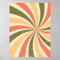 Vintage curved rays poster | Zazzle
