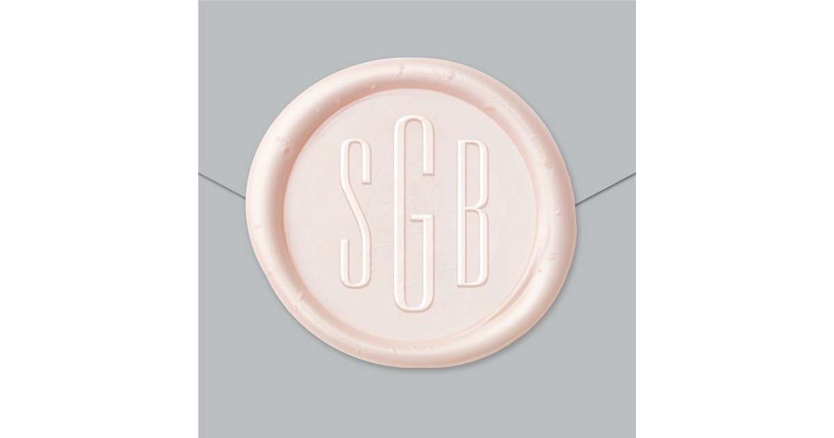 Vintage Custom 3 Letter Monogram Initials Wax Seal Sticker | Zazzle