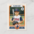Vintage Custom Baseball Trading Card, Orange Sport Calling Card | Zazzle