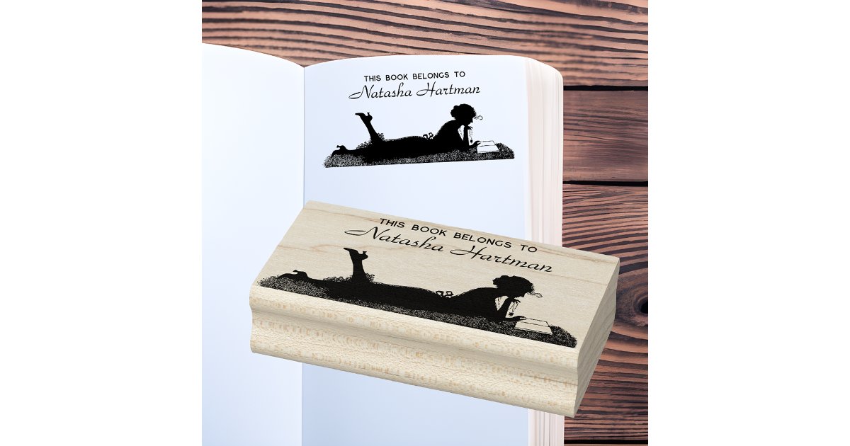Vintage Custom Signature and Text Bookplate Rubber Rubber Stamp | Zazzle