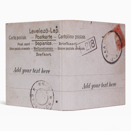 Vintage customizable postcard design binder | Zazzle