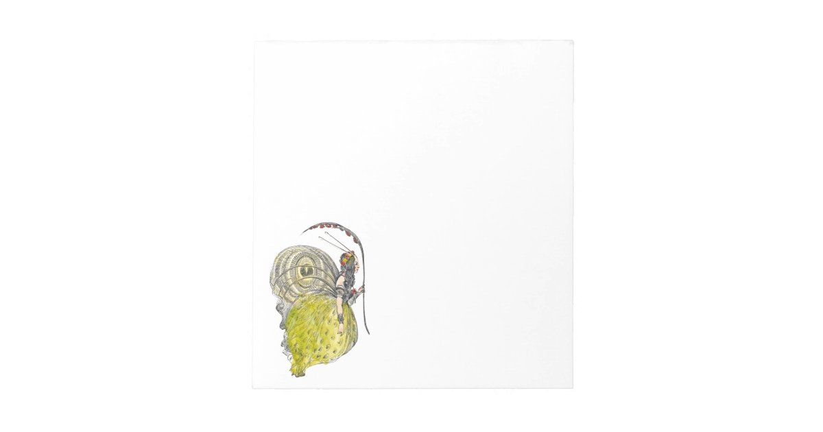 Vintage Cute Fantasy Butterfly Fairy with Wings Notepad | Zazzle