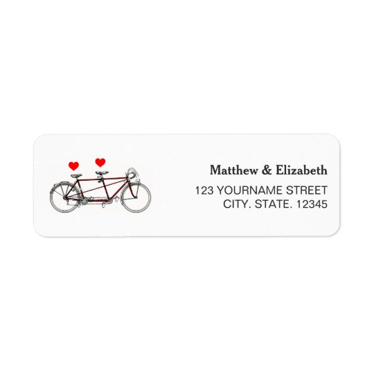 Vintage Cute Tandem Bicycle Wedding Label | Zazzle.com