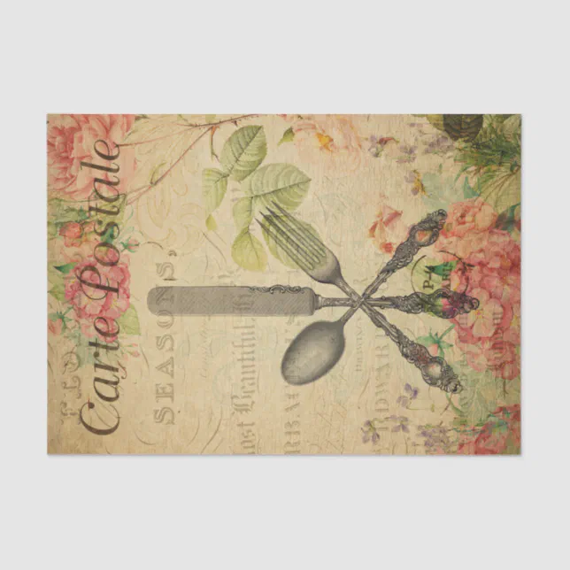 Vintage Cutlery Set Fork Knife Spoon Kitchen Tissue Paper | Zazzle