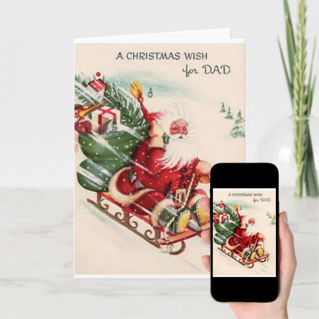 Vintage Dad Christmas Greeting Card | Zazzle