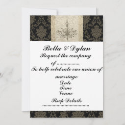 Vintage damask gangster wedding invites | Zazzle