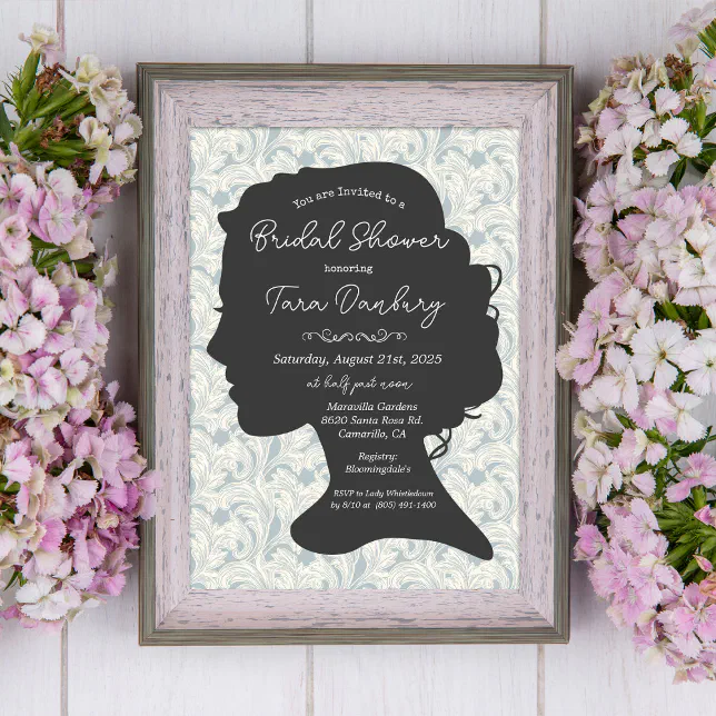 Vintage Damask Regency Era Bridal Shower Invitation | Zazzle
