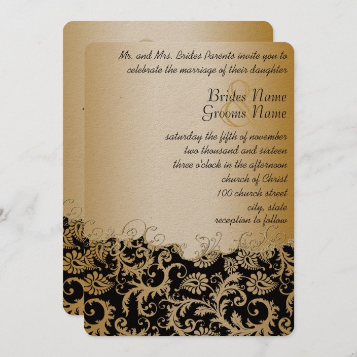 Vintage Damask Rustic Brown Paper Invitation | Zazzle.com