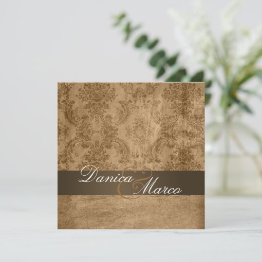 Vintage Damask Wedding Invitations | Zazzle