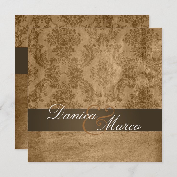 Vintage Damask Wedding Invitations | Zazzle