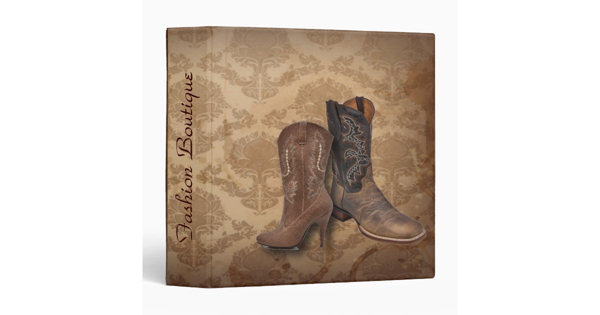 vintage damask western country cowboy binder | Zazzle