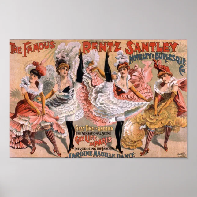 Vintage Dance Troop Advertisement Poster | Zazzle