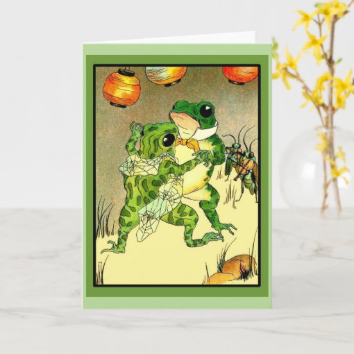 Vintage - Dancing Frog Couple, Card | Zazzle