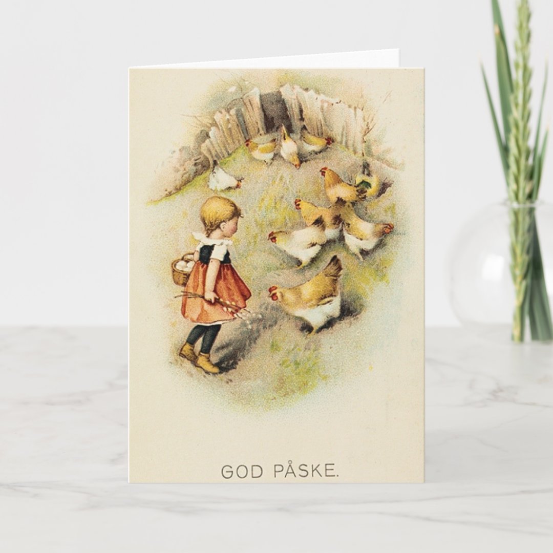 Vintage Danish Easter Card | Zazzle